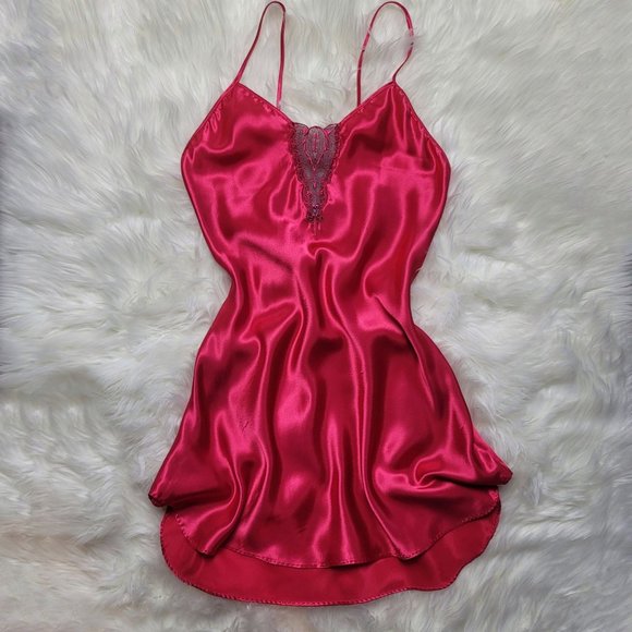 Vintage | Intimates & Sleepwear | Vintage 9s Pink Satin Nightgown Size ...